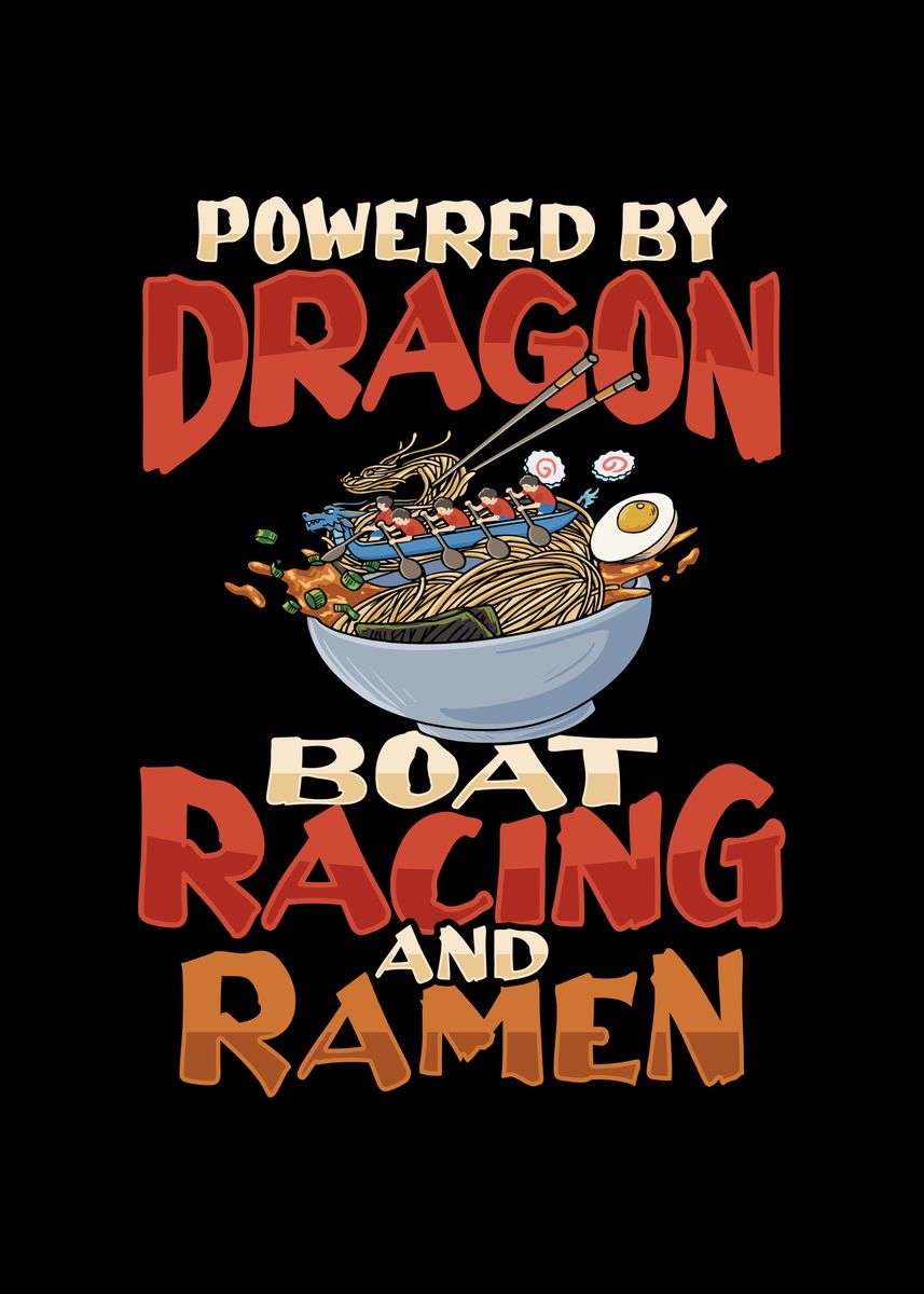 'Ramen and Dragon Boat' Poster, picture, metal print, paint by Michael ...