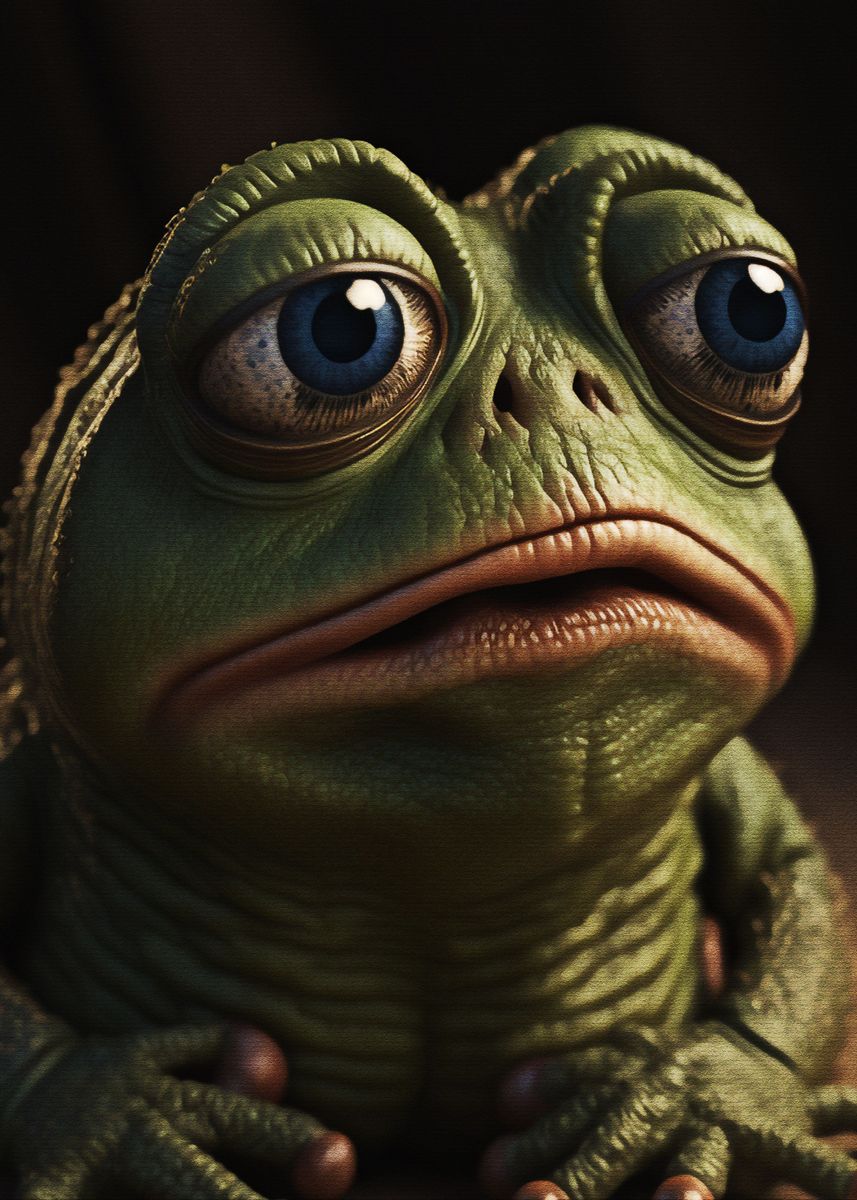 'Meme Green Frog' Poster, picture, metal print, paint by Coffee Design ...