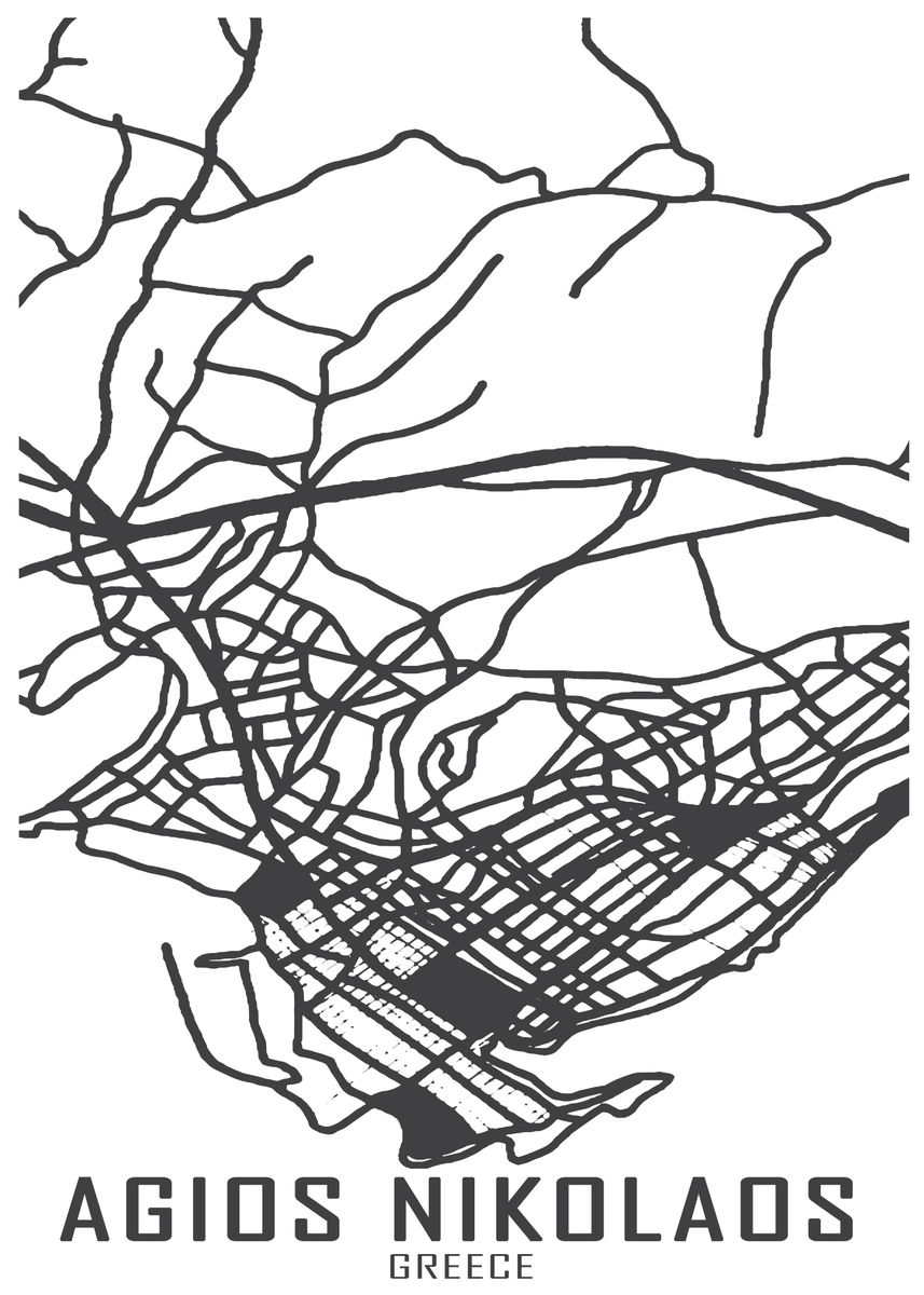 'Agios Nikolaos Greece City' Poster, picture, metal print, paint by ...