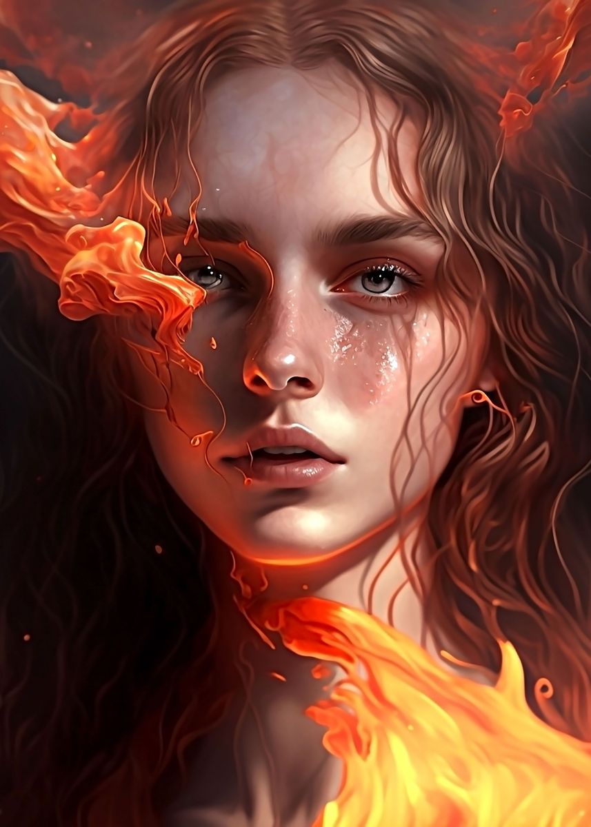 'Fire Beauty' Poster, picture, metal print, paint by Alex Tepetidis ...