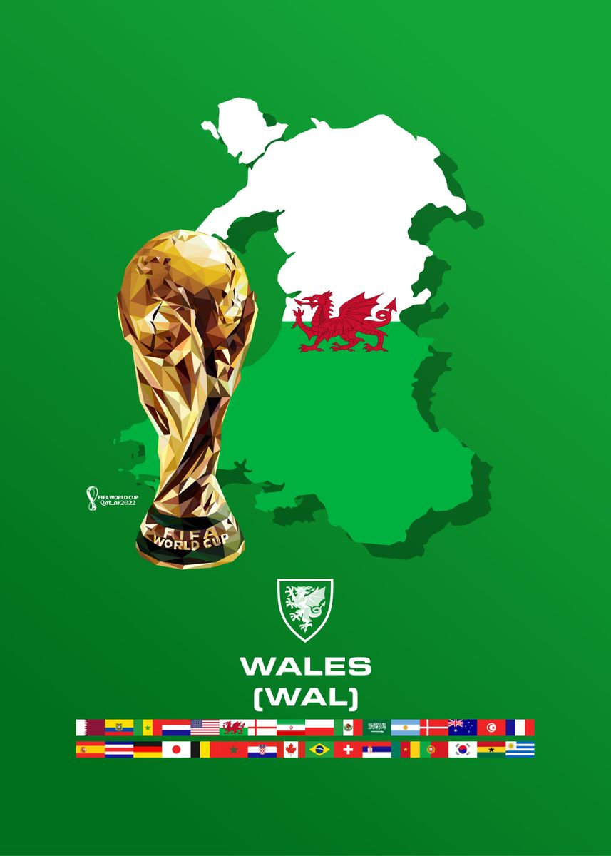 'wales world cup maps' Poster, picture, metal print, paint by Most ...