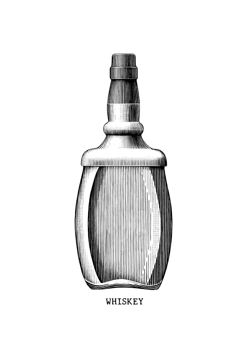 'Alcohol Drink Bottle' Poster, picture, metal print, paint by Selja ...