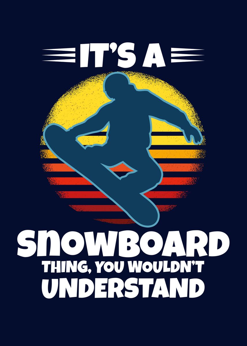 'Snowboard' Poster, picture, metal print, paint by MzumO | Displate