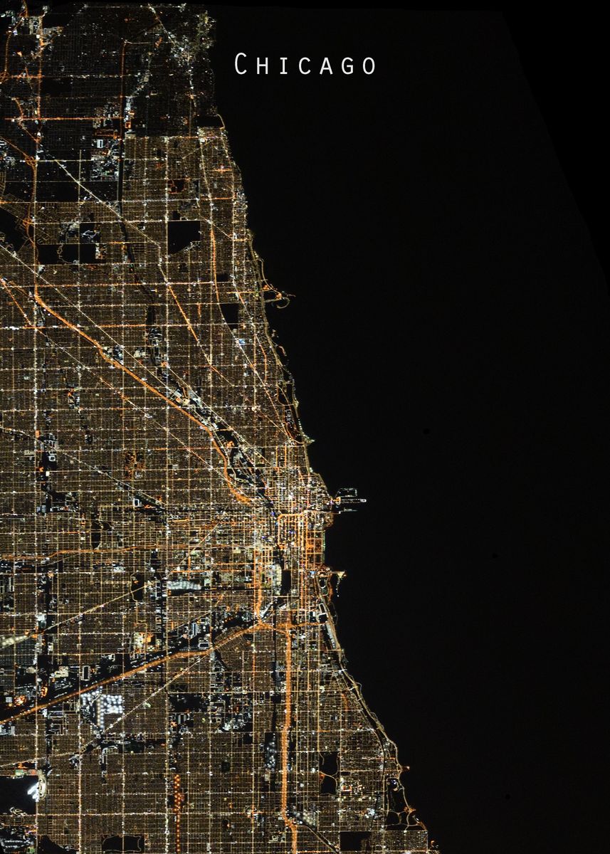 'Chicago at night' Poster, picture, metal print, paint by Marcel ...