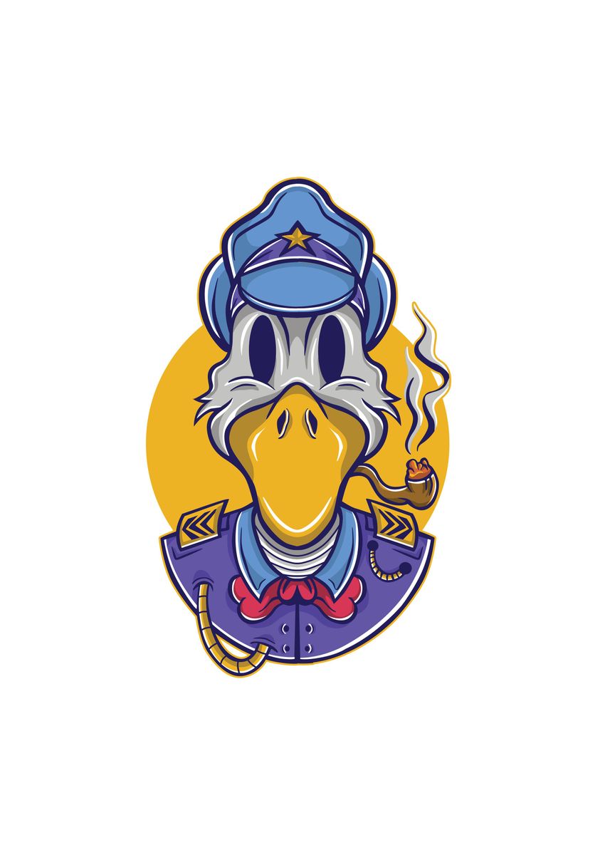 'Head of captain duck' Poster, picture, metal print, paint by Cao Thi ...