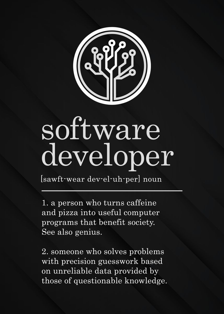 'Funny Software Developer' Poster, picture, metal print, paint by ...