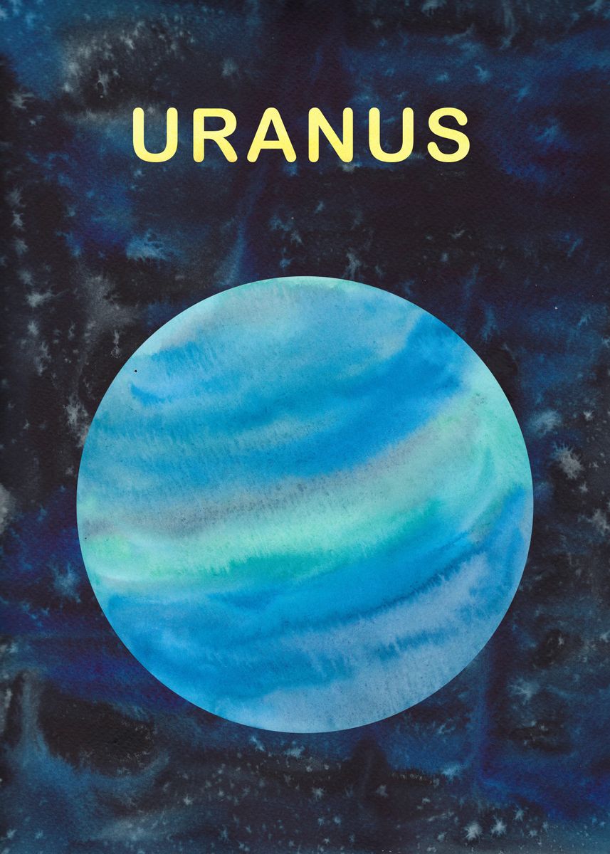 'Uranus Watercolor' Poster, picture, metal print, paint by Pulp Cover ...