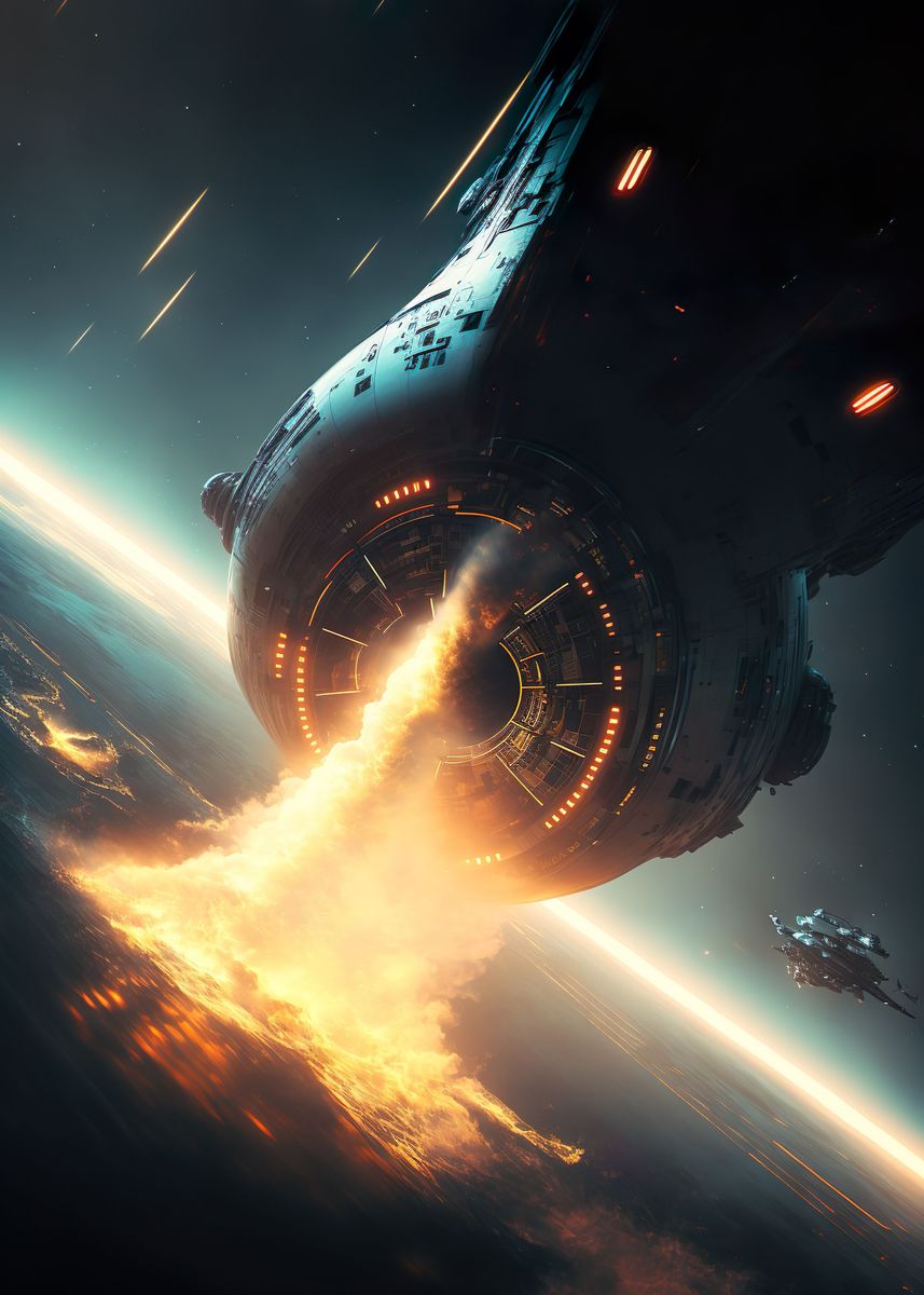 'Epic Space Battle' Poster, picture, metal print, paint by GLITCHED ART ...