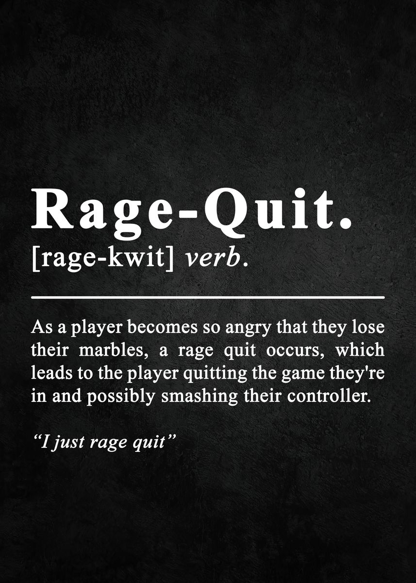 'Rage Quit Boys Game Room' Poster, picture, metal print, paint by Game ...