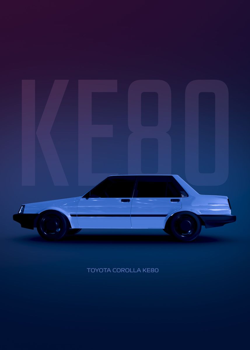'Toyota Corolla KE80' Poster, picture, metal print, paint by Basues ...