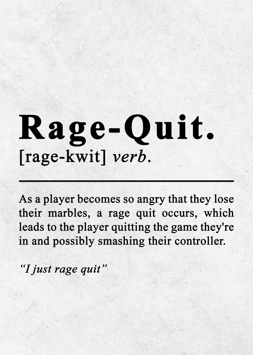 'Rage Quit Boys Game Room' Poster, picture, metal print, paint by Game ...