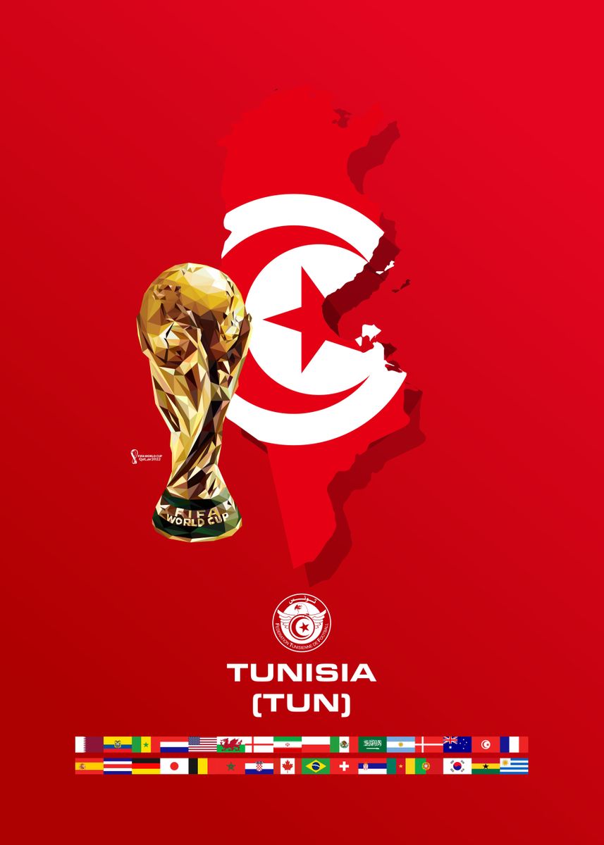 'Tunisia world cup maps' Poster, picture, metal print, paint by Most ...