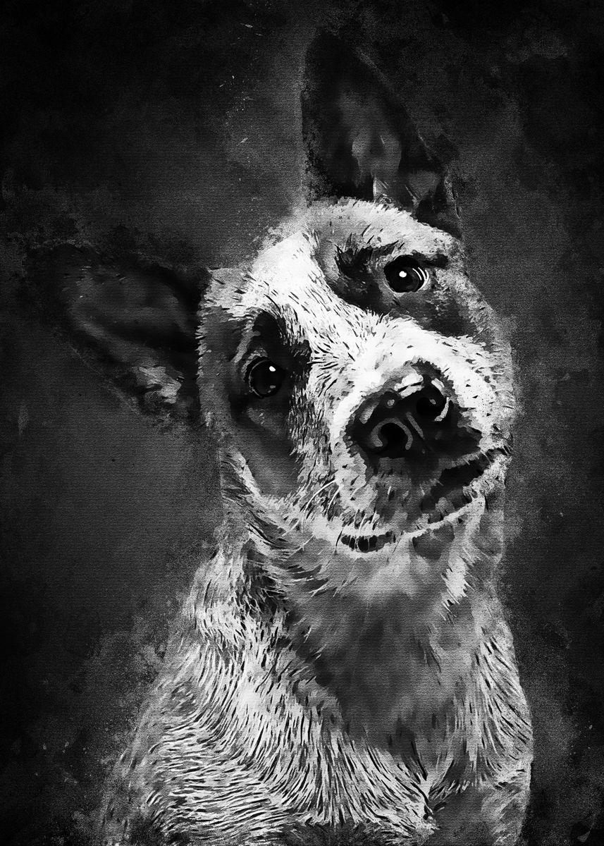 'Black Meme Dog' Poster, picture, metal print, paint by Coffee Design ...