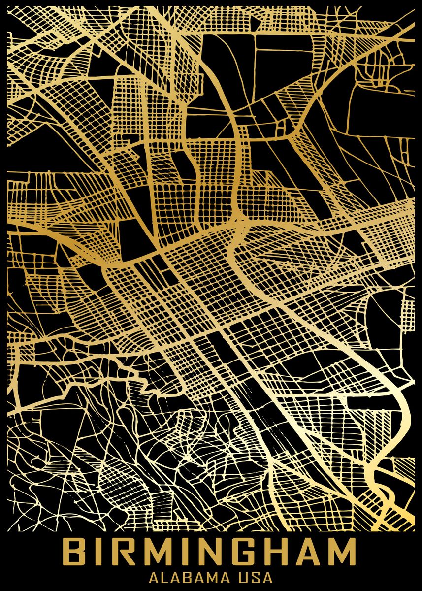 'Birmingham Alabama USA' Poster, picture, metal print, paint by ...