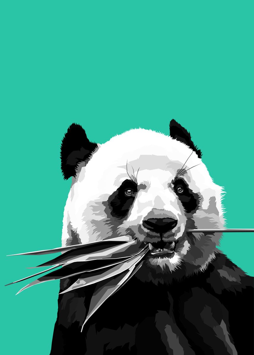 'Panda' Poster, picture, metal print, paint by Siksis Art | Displate