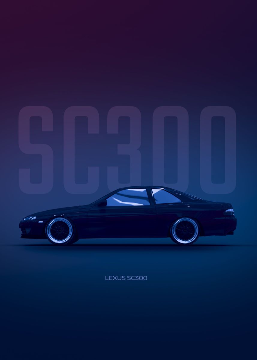 'Lexus SC300' Poster, picture, metal print, paint by Basues | Displate