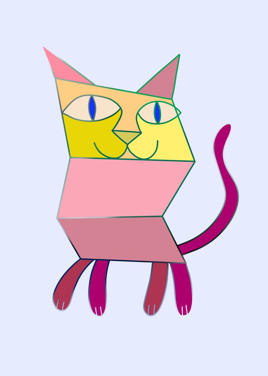 'Le Chat' Poster, picture, metal print, paint by Diana Roche | Displate