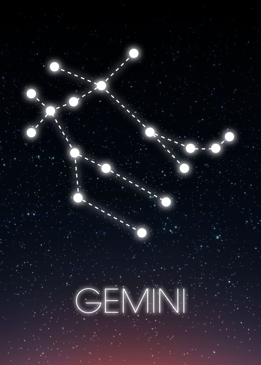 'Gemini Constellation' Poster by crbn design | Displate