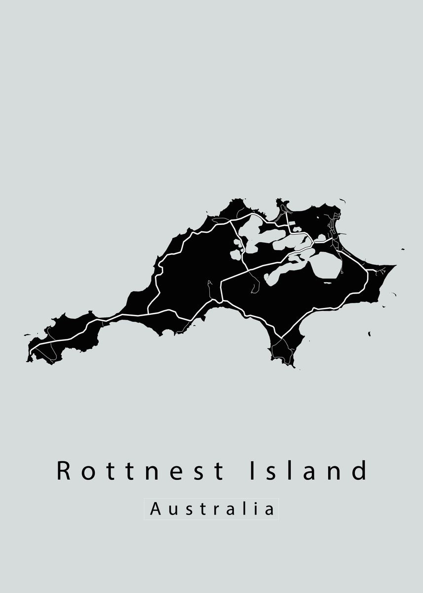 'Rottnest Island Map' Poster by Robin Niemczyk | Displate