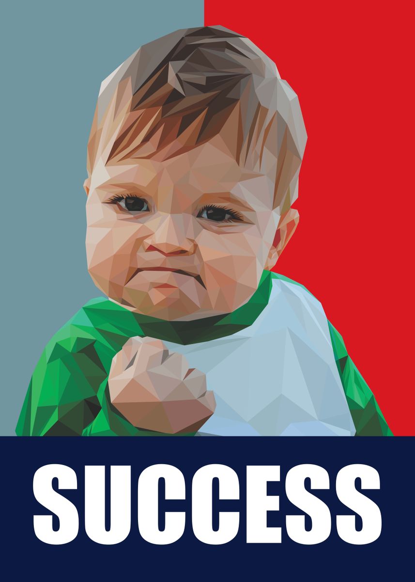  success Kid Meme Poster Picture Metal Print Paint By Lowpoly