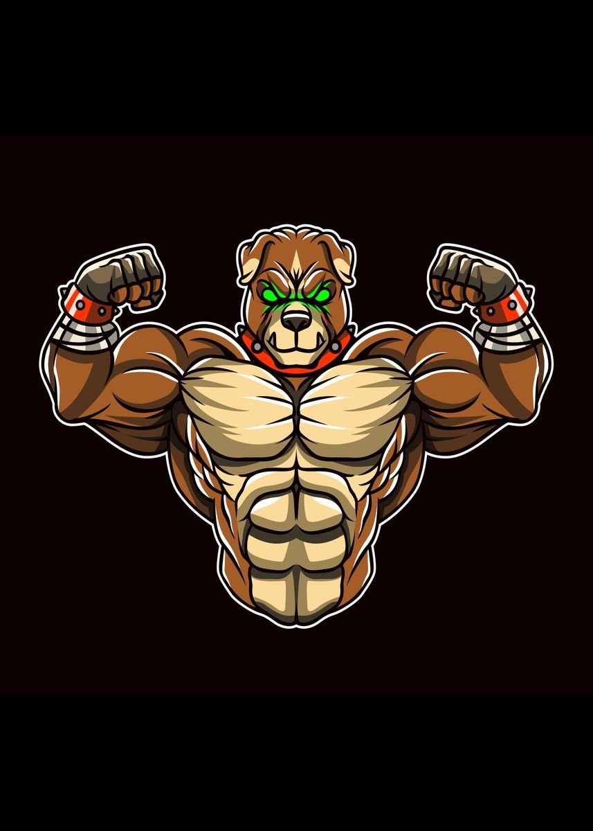 'Angry bulk bulldog' Poster by Cao Thi Hieu | Displate