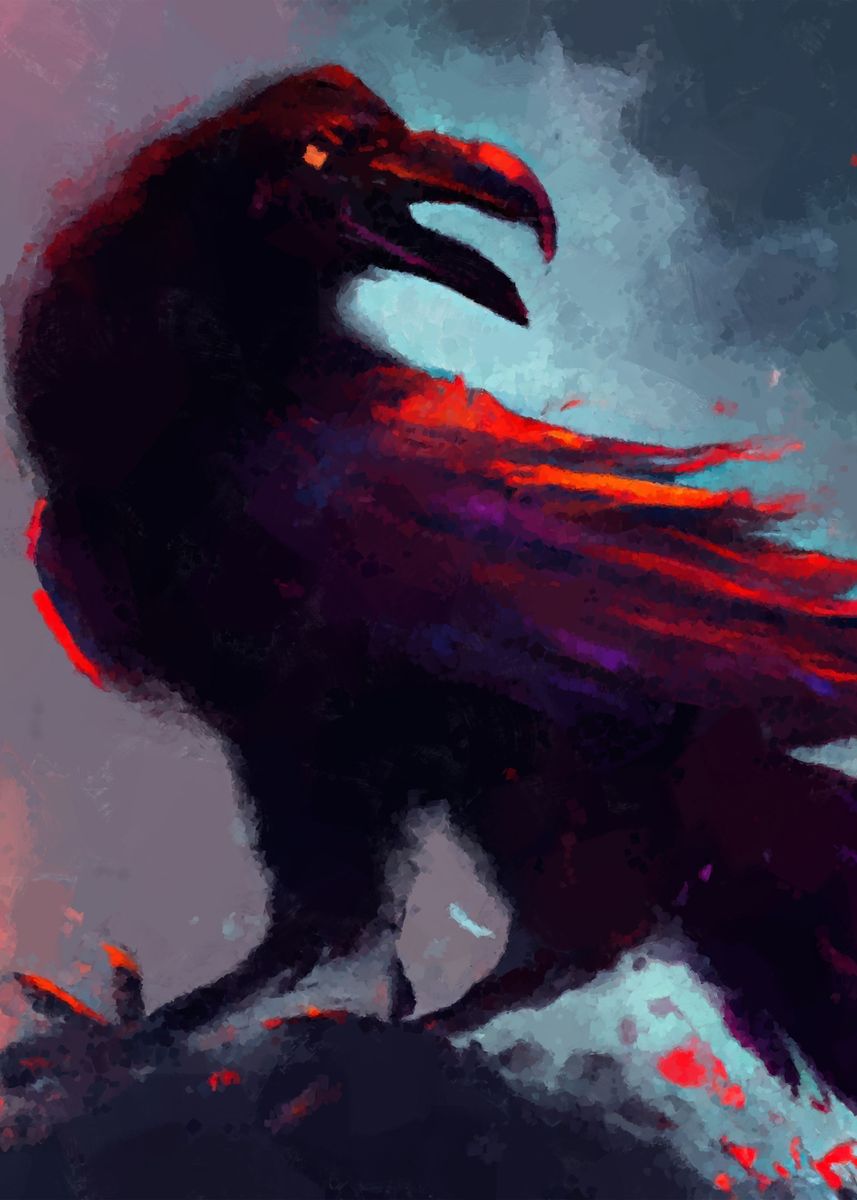 'Monster crow' Poster, picture, metal print, paint by Dark Zeka | Displate