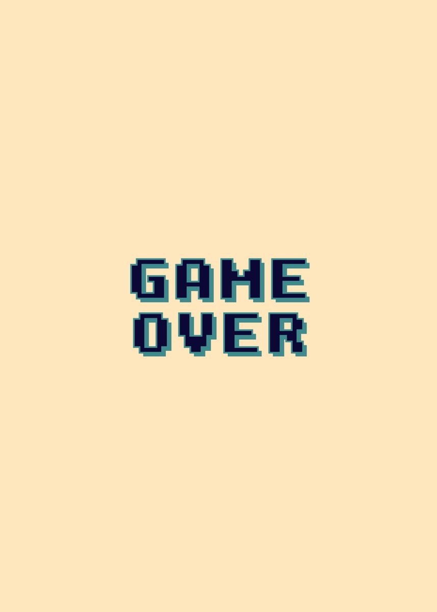 'Game Over retro pixel font' Poster, picture, metal print, paint by Jek ...