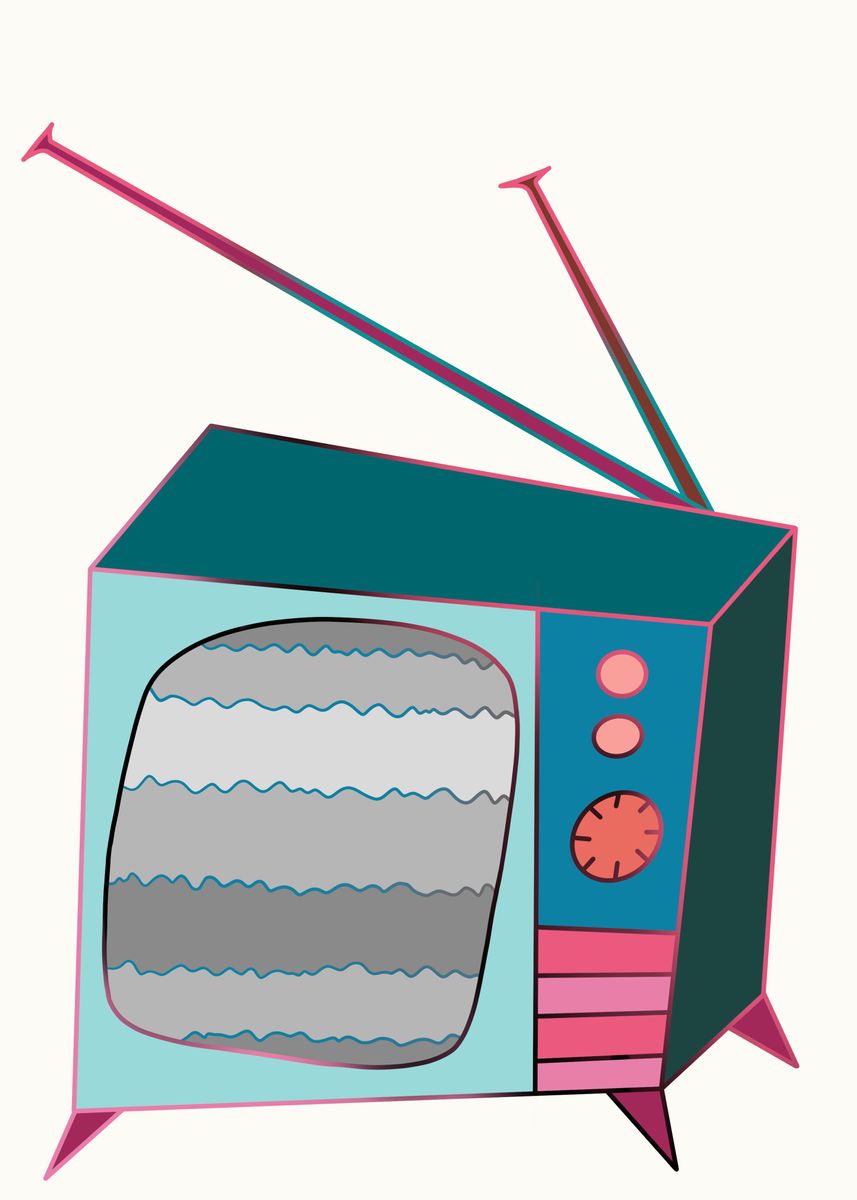 'Television set' Poster, picture, metal print, paint by Diana Roche ...