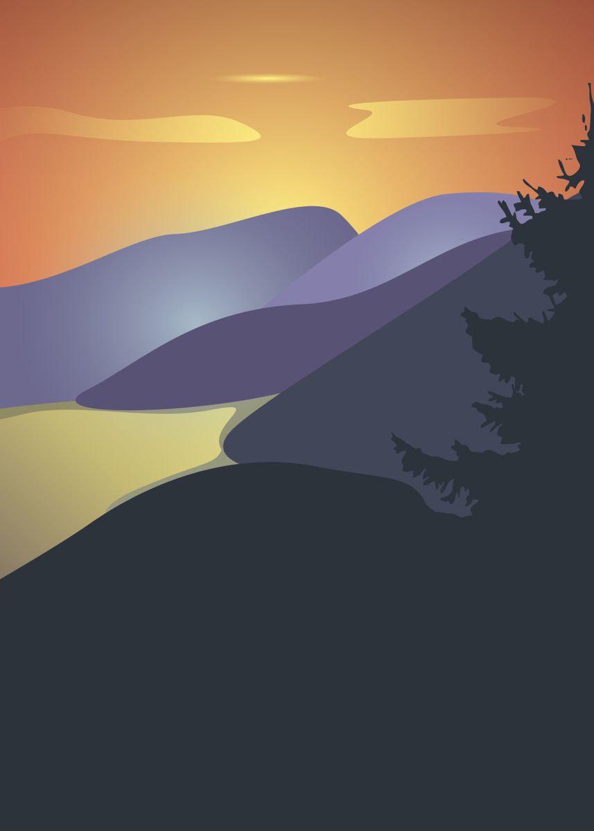 'beautiful view' Poster, picture, metal print, paint by Ratna Mutia ...