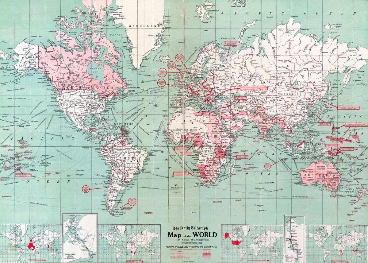 'Daily Telegraph map' Poster by Portokalis | Displate