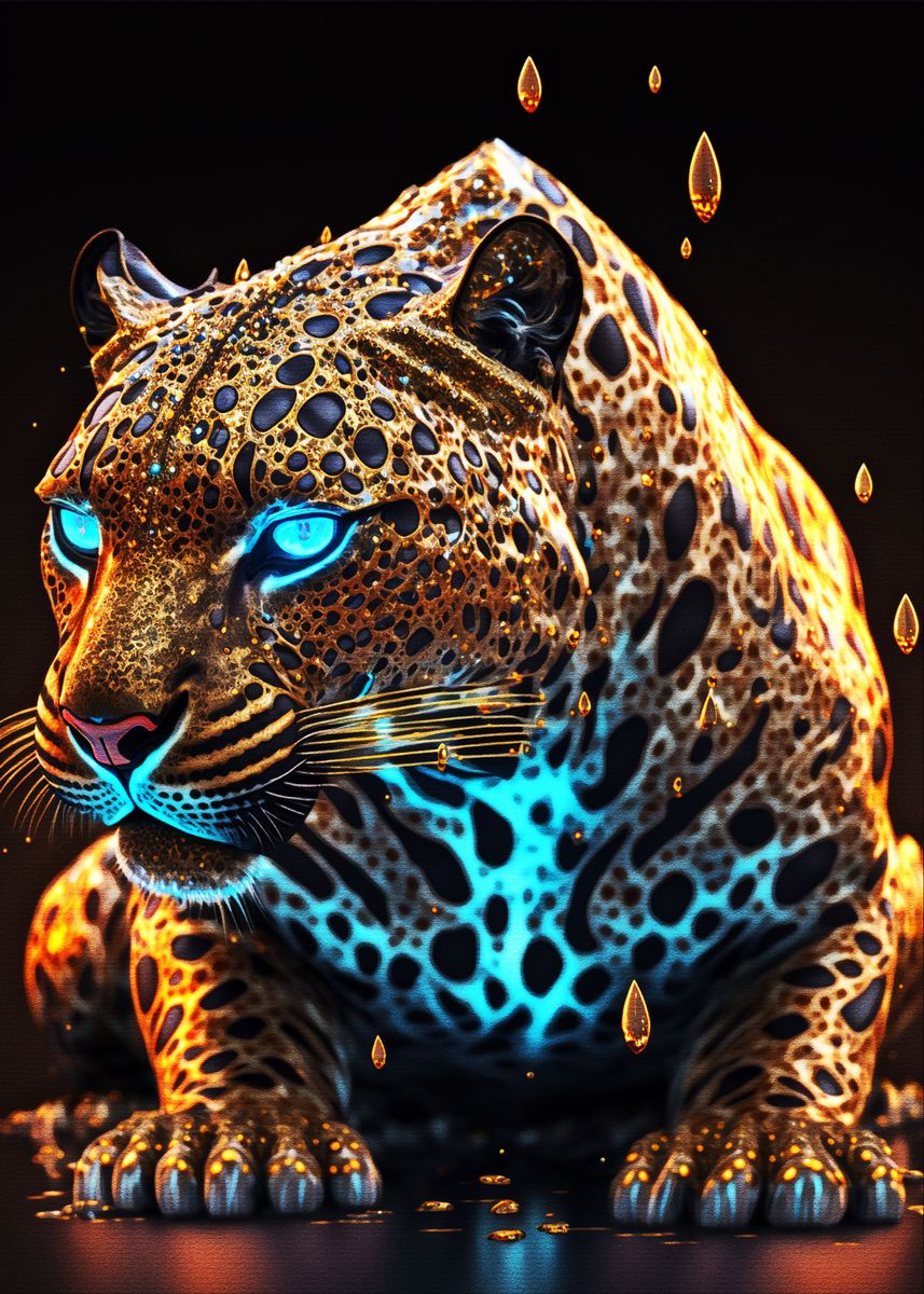 'Leopard Diamonds' Poster, picture, metal print, paint by Muh Asdar ...