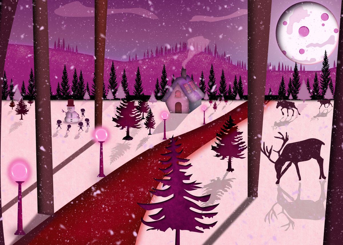 'christmas festival violet' Poster by MrNguyen HaTang | Displate