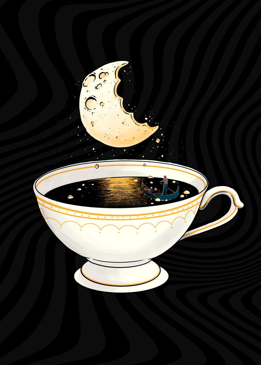 'Midnight Coffee lovers' Poster, picture, metal print, paint by Pepe ...