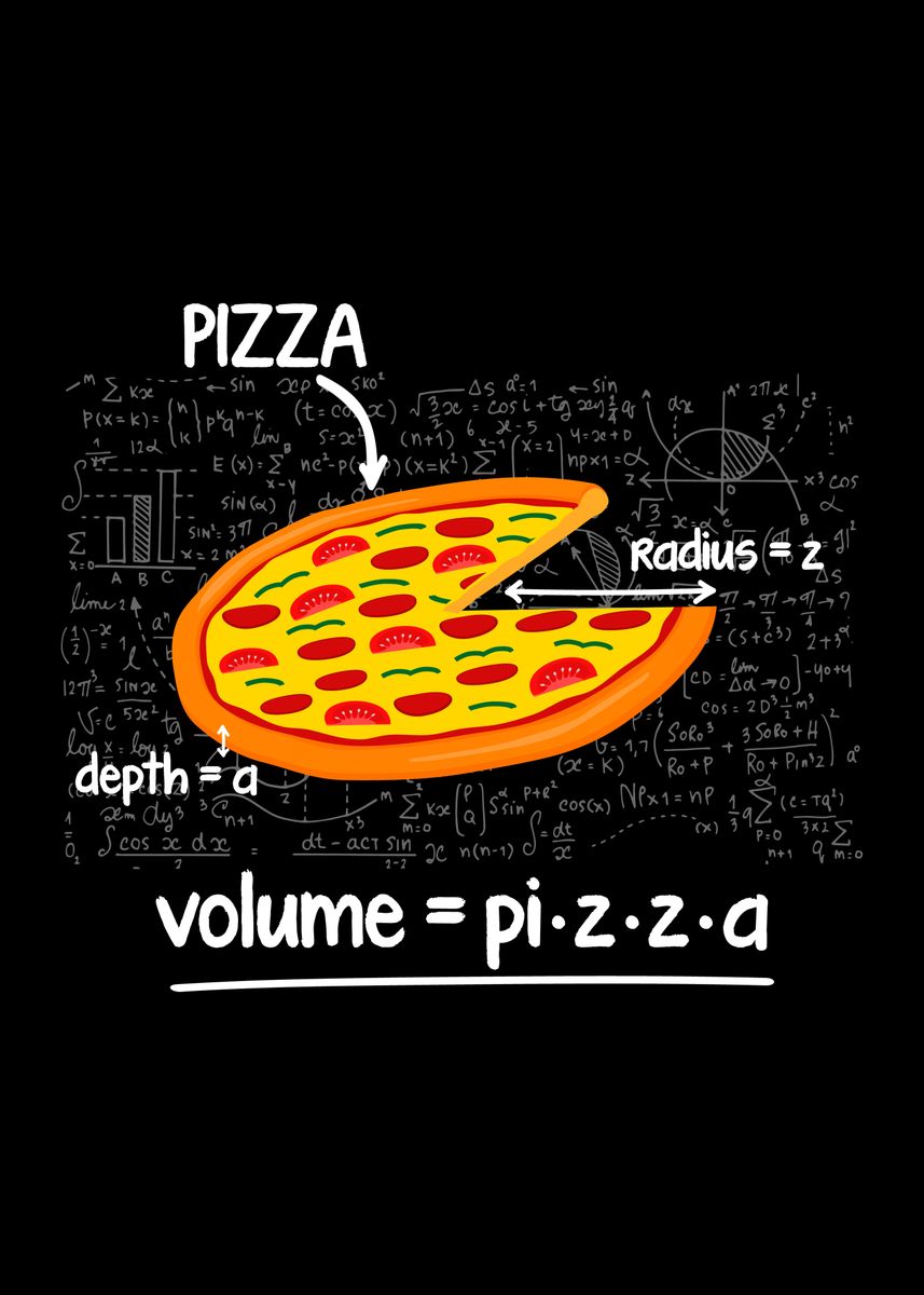 'Funny Pizza Math Lovers' Poster, picture, metal print, paint by ...
