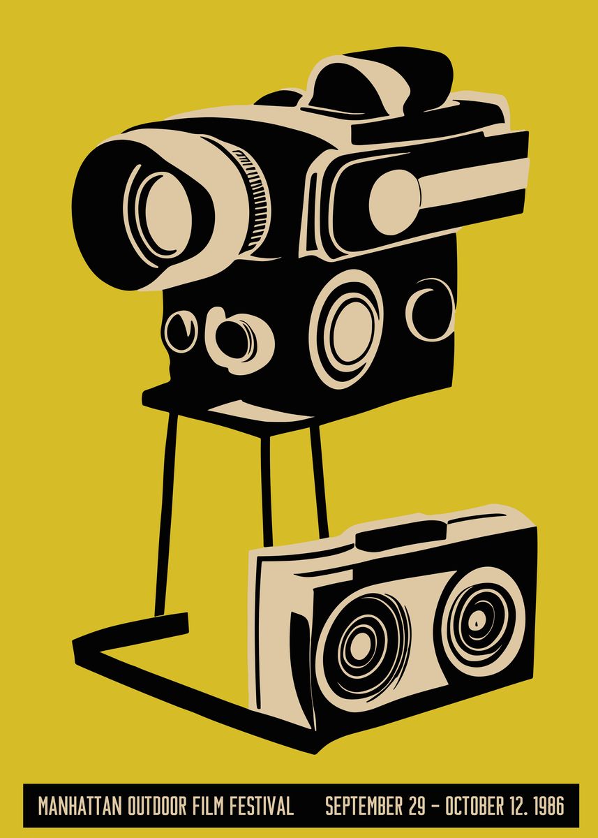 'MANHATTAN Film Festival' Poster, picture, metal print, paint by BluePinkPanther | Displate