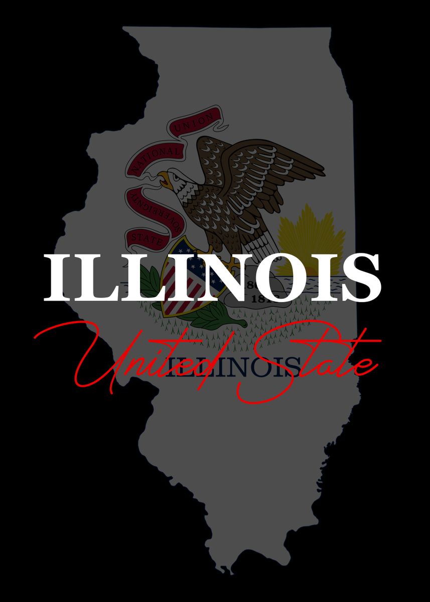 'Illinois' Poster, picture, metal print, paint by Hita Ando | Displate