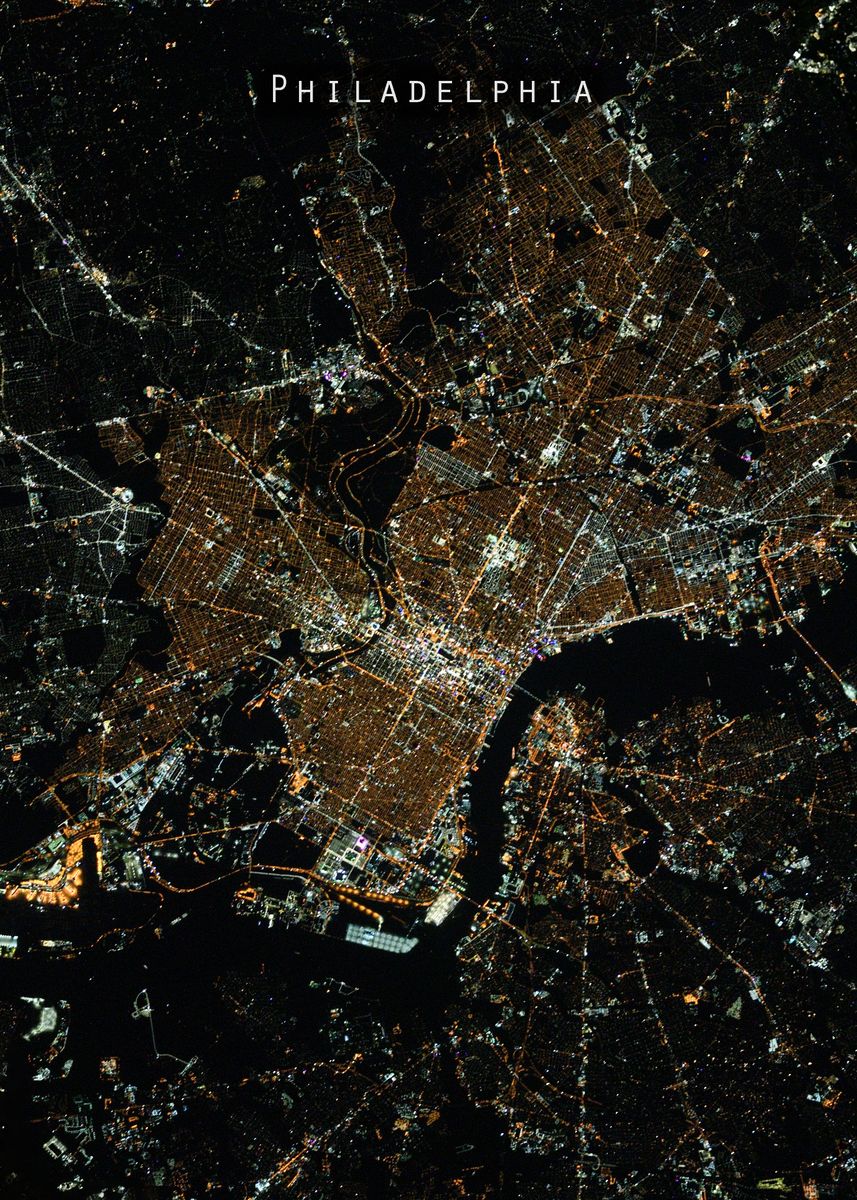 'Philadelphia at night' Poster by Marcel Clemens | Displate