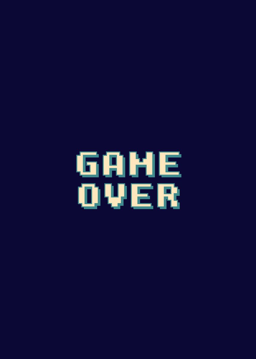 'Game Over retro pixel font' Poster, picture, metal print, paint by Jek ...