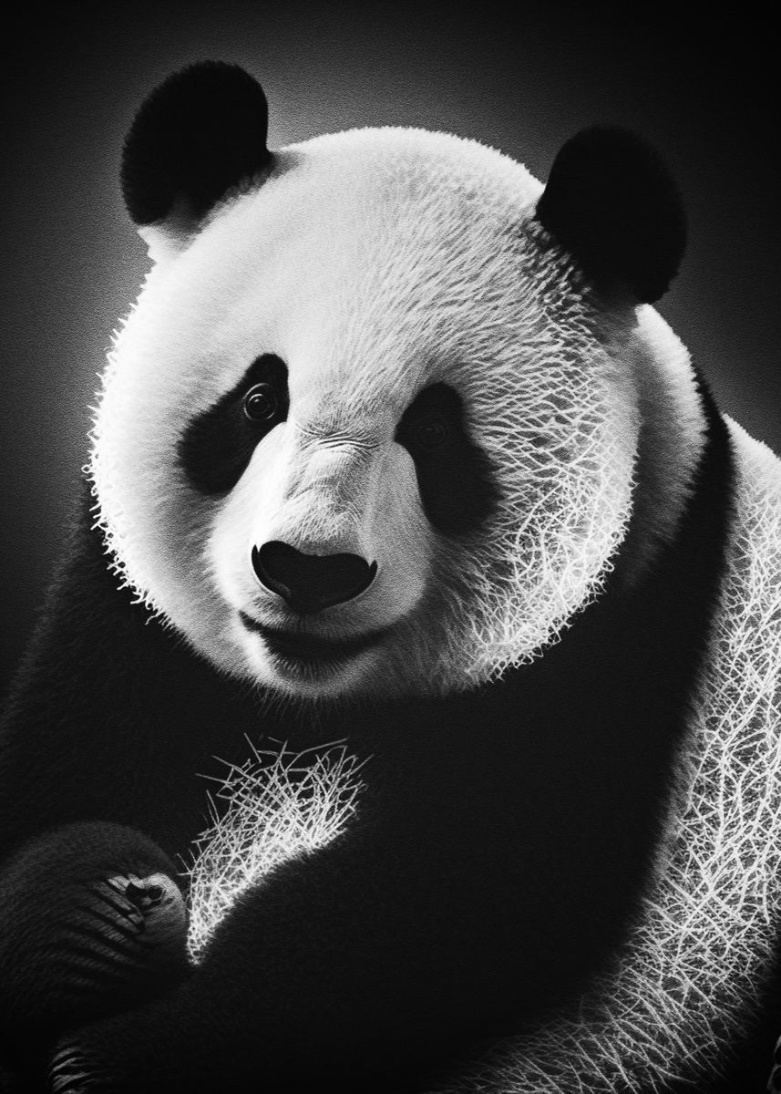 'Black Panda' Poster, picture, metal print, paint by Coffee Design ...