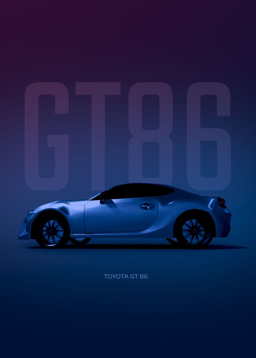'Toyota GT 86' Poster, picture, metal print, paint by Basues | Displate