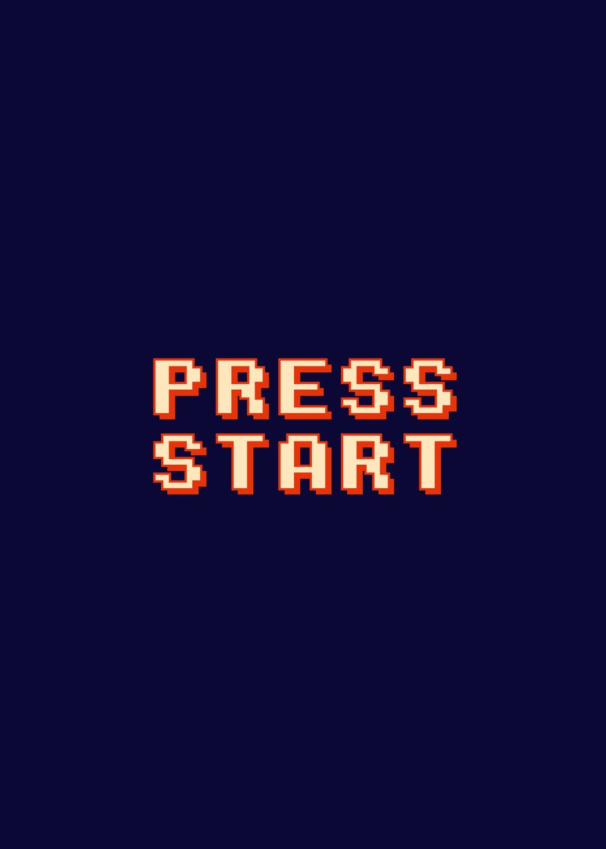 'Press Start pixel font' Poster, picture, metal print, paint by Jek ...