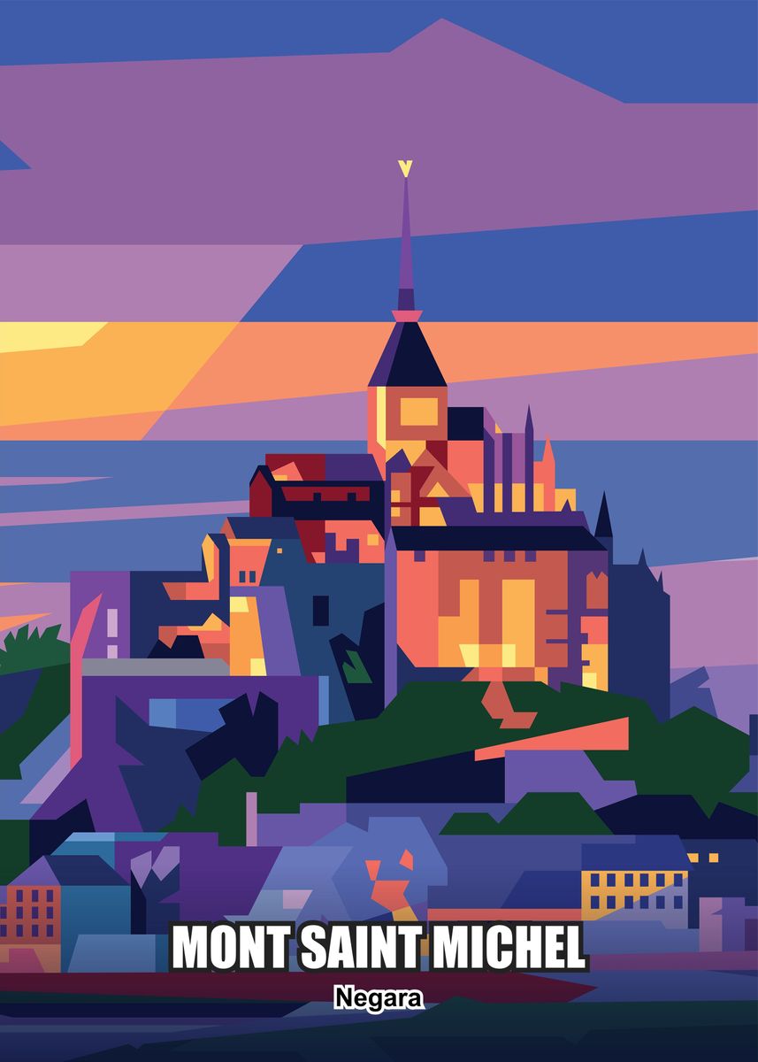 'Mont Saint Michel France' Poster, picture, metal print, paint by ...