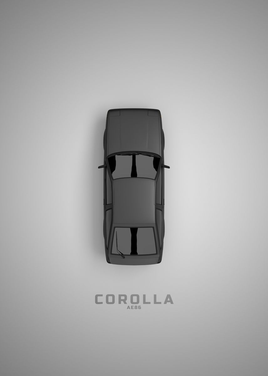 '1985 Toyota Corolla AE86' Poster, picture, metal print, paint by 21 ...