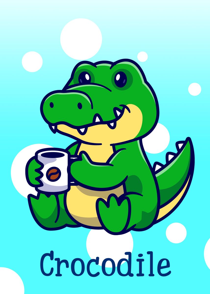 'Crocodile' Poster, picture, metal print, paint by tona Billi | Displate