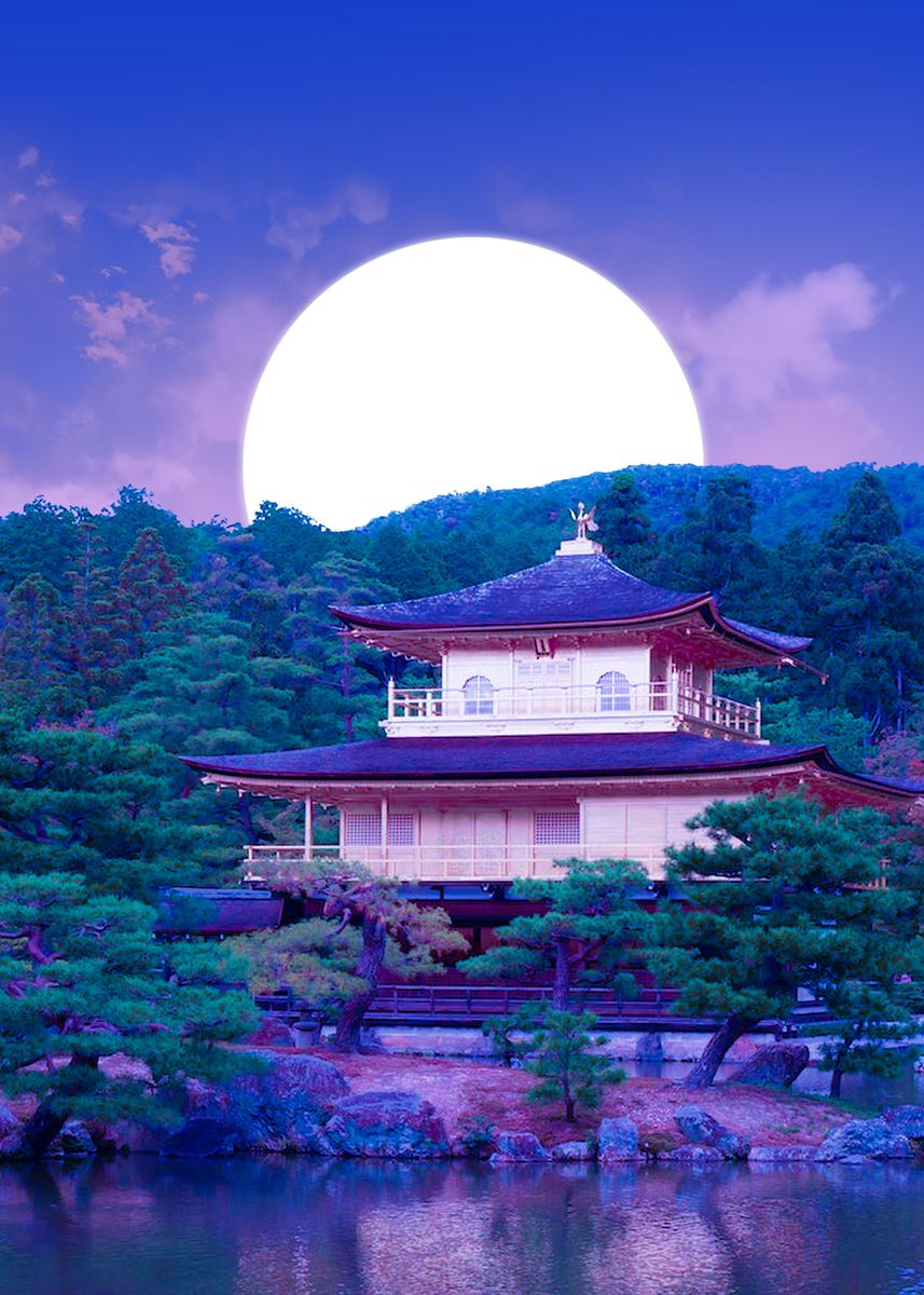 'Japanese Temple' Poster, picture, metal print, paint by Moga Alin ...