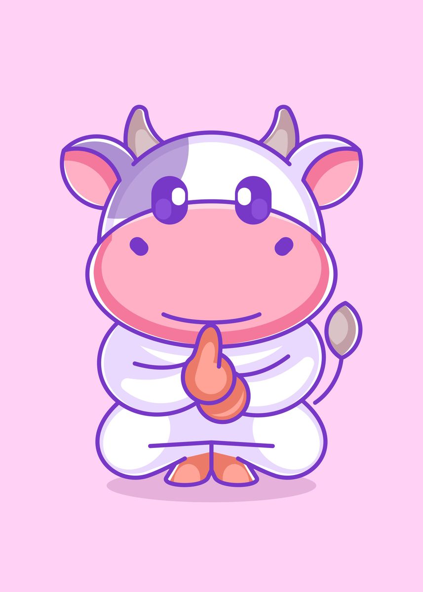 'Cute cow ninja' Poster by Brock Lesnar | Displate