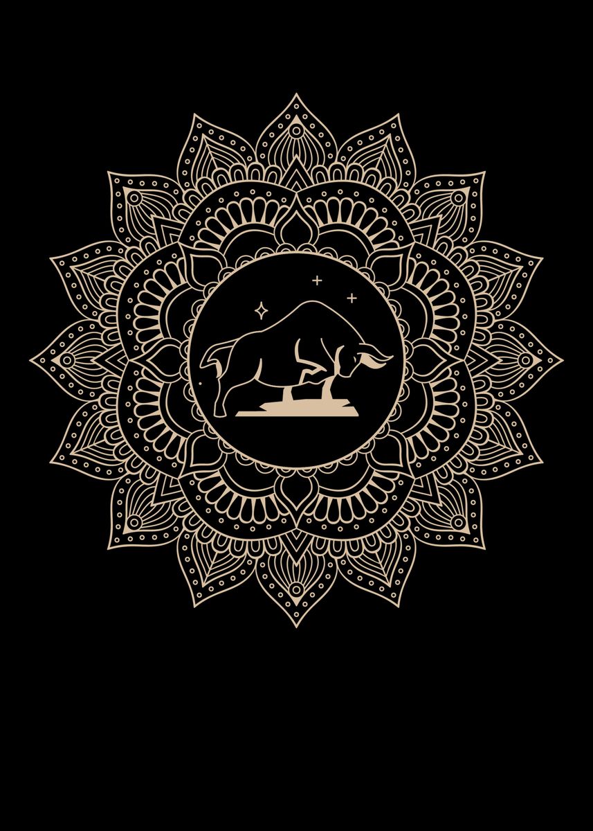 'Taurus Zodiac Mandala' Poster, picture, metal print, paint by schmugo ...