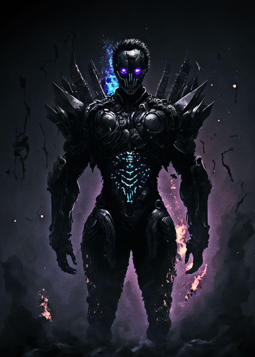 'Evil wearing a jet black' Poster, picture, metal print, paint by ...