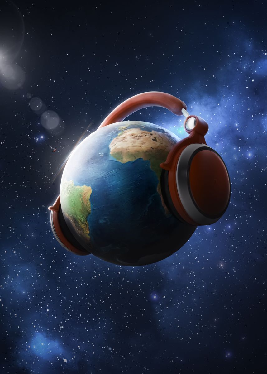 'Musical Earth' Poster, picture, metal print, paint by Iamtripsy | Displate