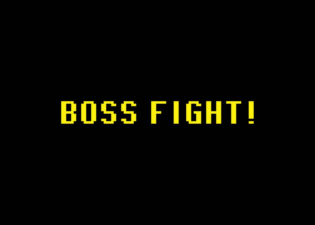'8bit yellow text boss fig' Poster by Gianfranco Grenar | Displate